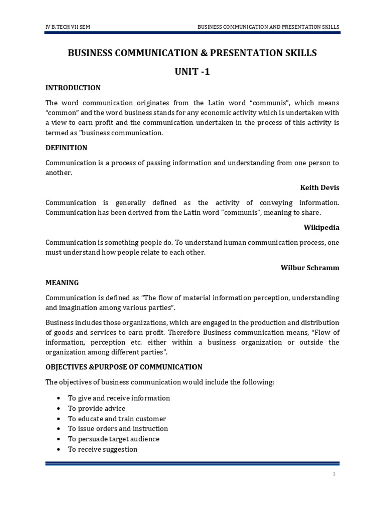 BCPS UNIT-1 | PDF