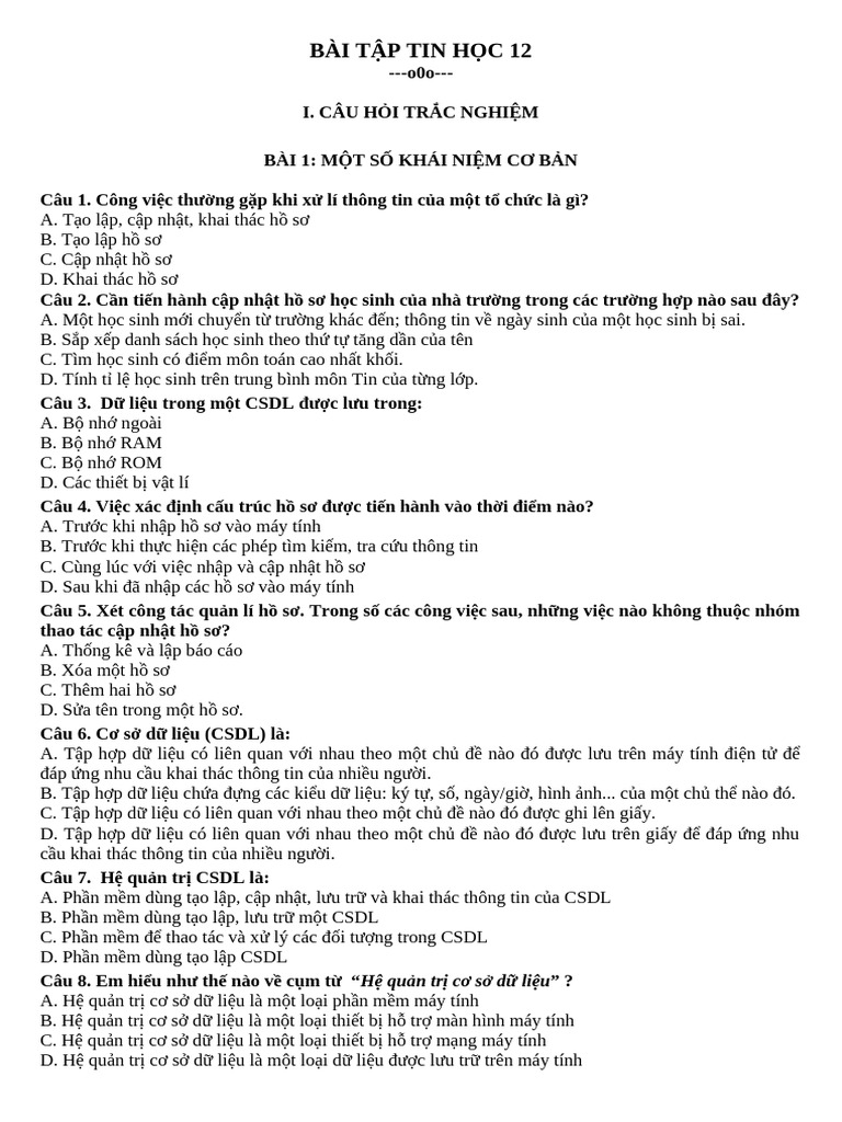 Đề-Cương-Ôn-Tập-12-Hk1 2 | PDF