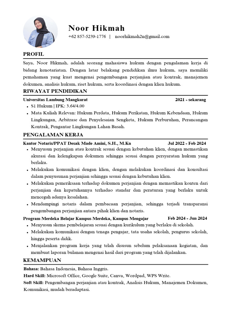 CV Hikmah | PDF