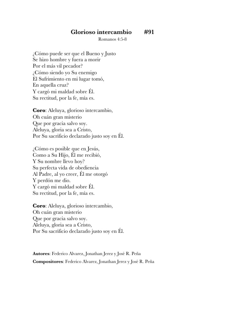 Glorioso Intercambio Letra | PDF