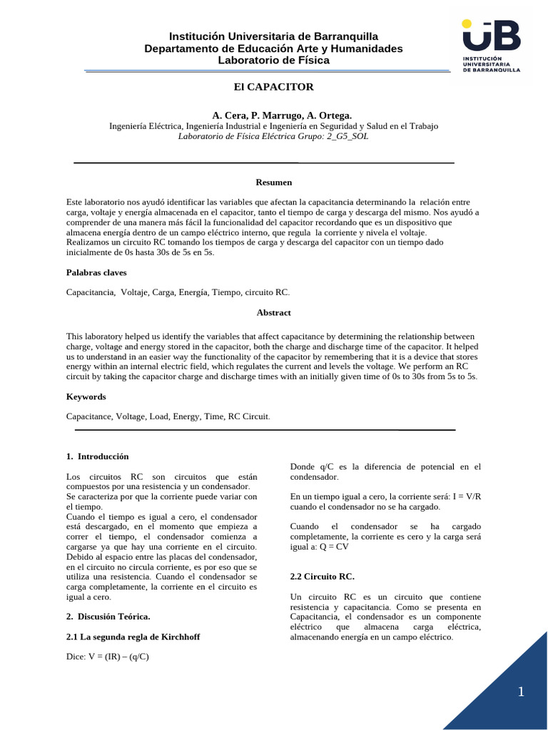 EL Capacitor Inf Fisica Electrica #5 | PDF