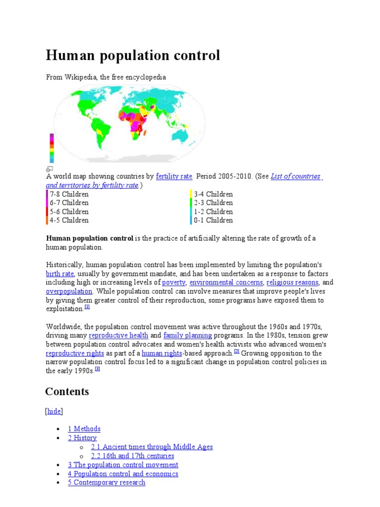 Human Population Control | PDF | Family Planning | Environmental Social ...