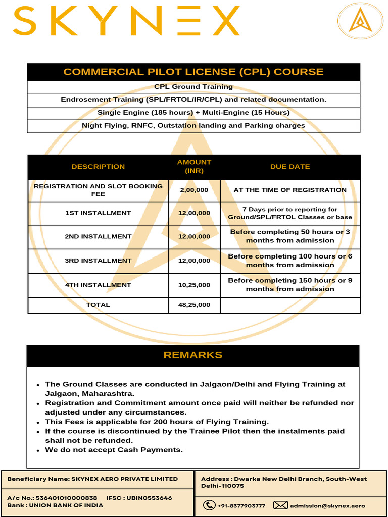 CPL Course 200HRS | PDF