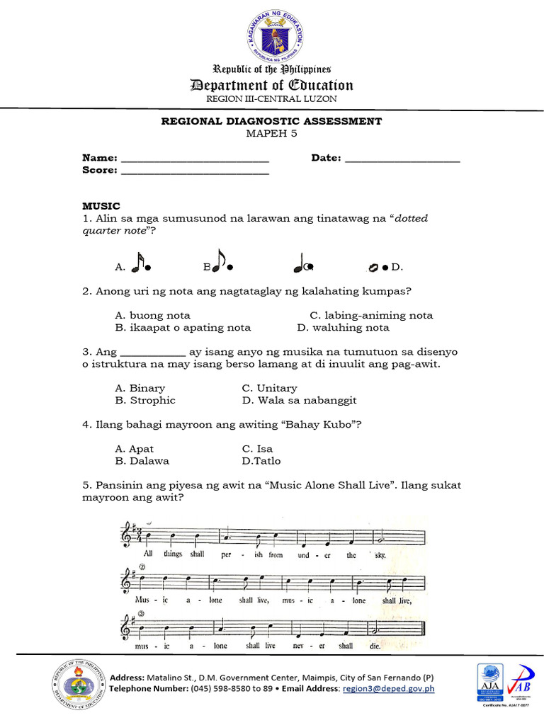 Rat-Mapeh-5 Final | PDF | Philippines