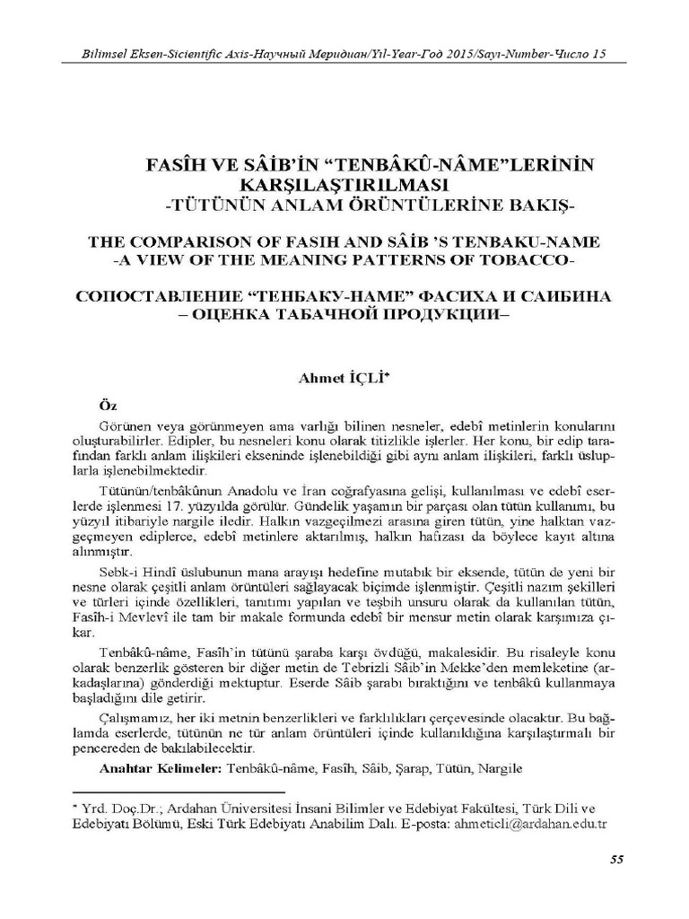 Ahmet Icli Fasih Ve Saib Karsilastirma | PDF