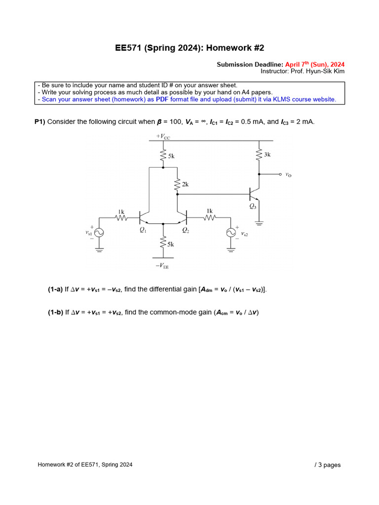 Ee571 2024 HW2 | PDF