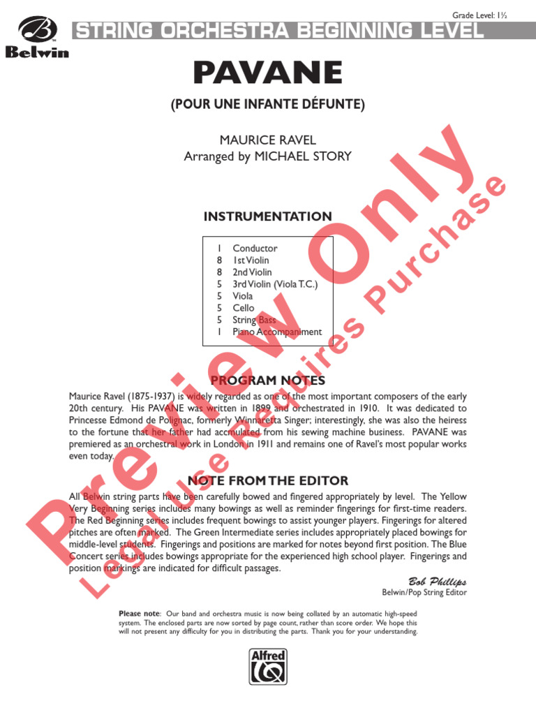 Pavane Strings | PDF