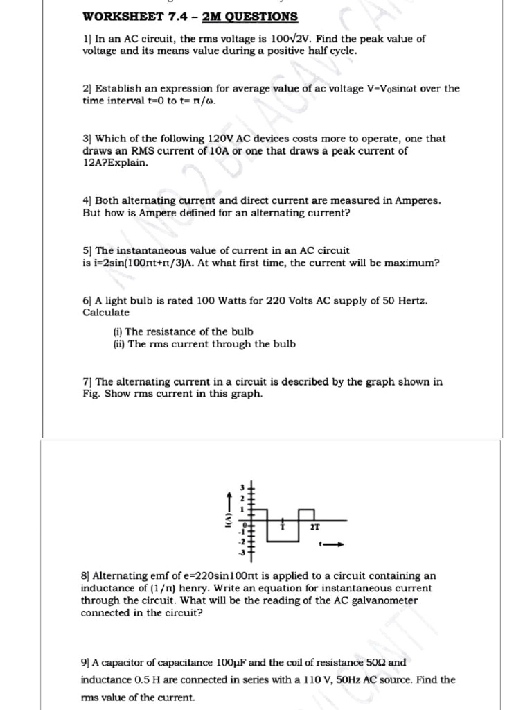 AC Worksheet | PDF