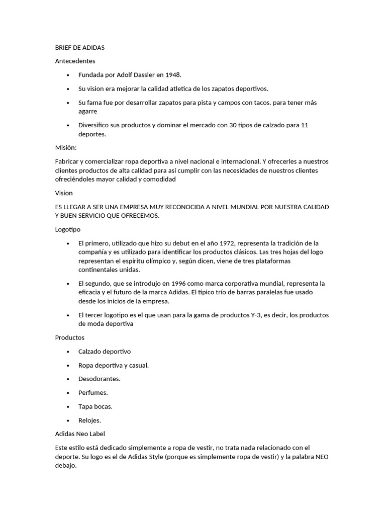 Brief de Adidas | PDF