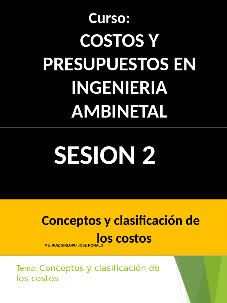 SESION 2 - Conceptos y Clasificacion de Los Costos | PDF