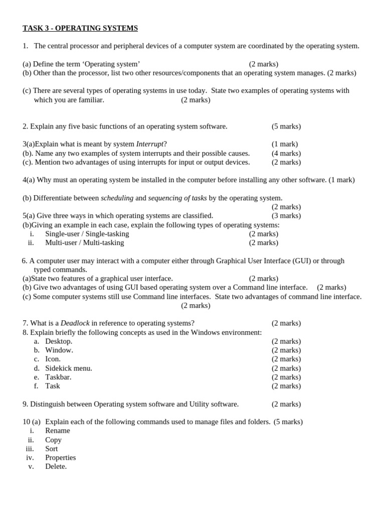Operating System Task 3 | PDF