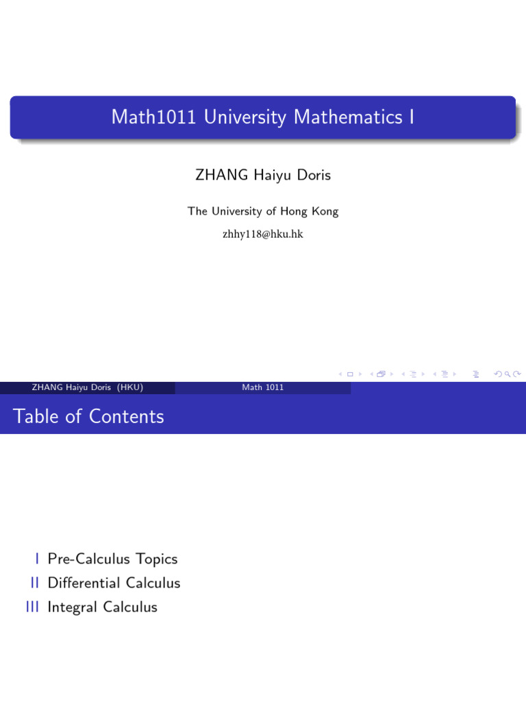 Math1011 Lecture Notes | PDF