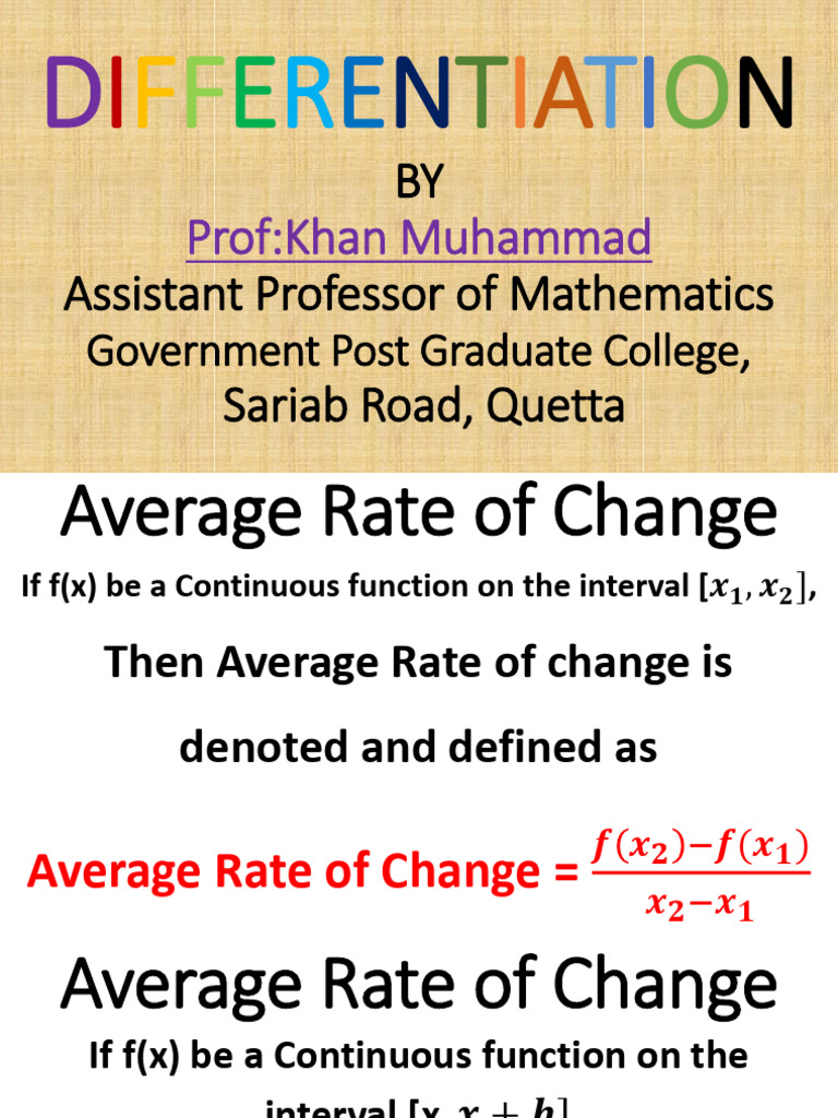 Differentiation Introduction | PDF