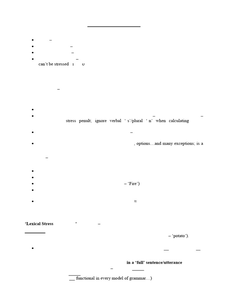 11 Lexical Stress | PDF