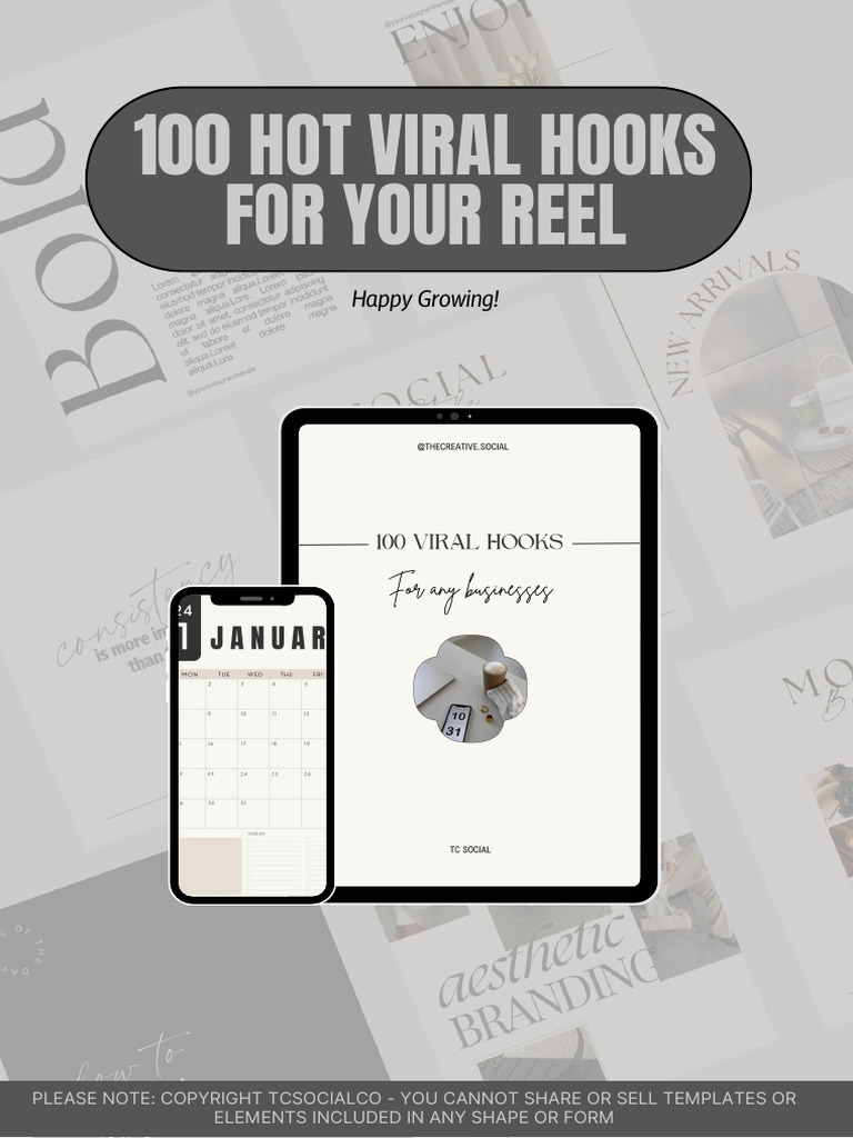 100 Hot Viral Hooks for Your Reel | PDF