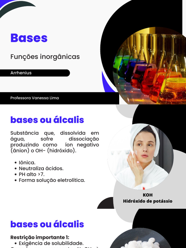 Exemplos de Bases Inorgânicas | PDF | Hidróxido | Hidróxido de sódio