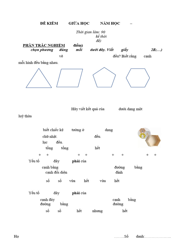De Giua Hoc Ki 1 Toan 6 Nam 2023 2024 Truong Thcs Tang Bat Ho TP HCM | PDF