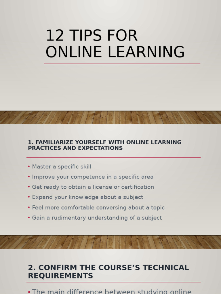 12 TIPS For Online Learning | PDF | Educational Technology | Career ...