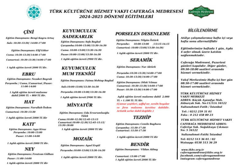 2024-2025 Kurs Programi PDF | PDF