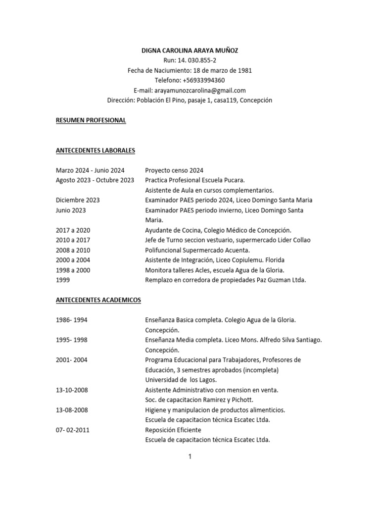 Digna Carolina Araya Muñoz | PDF