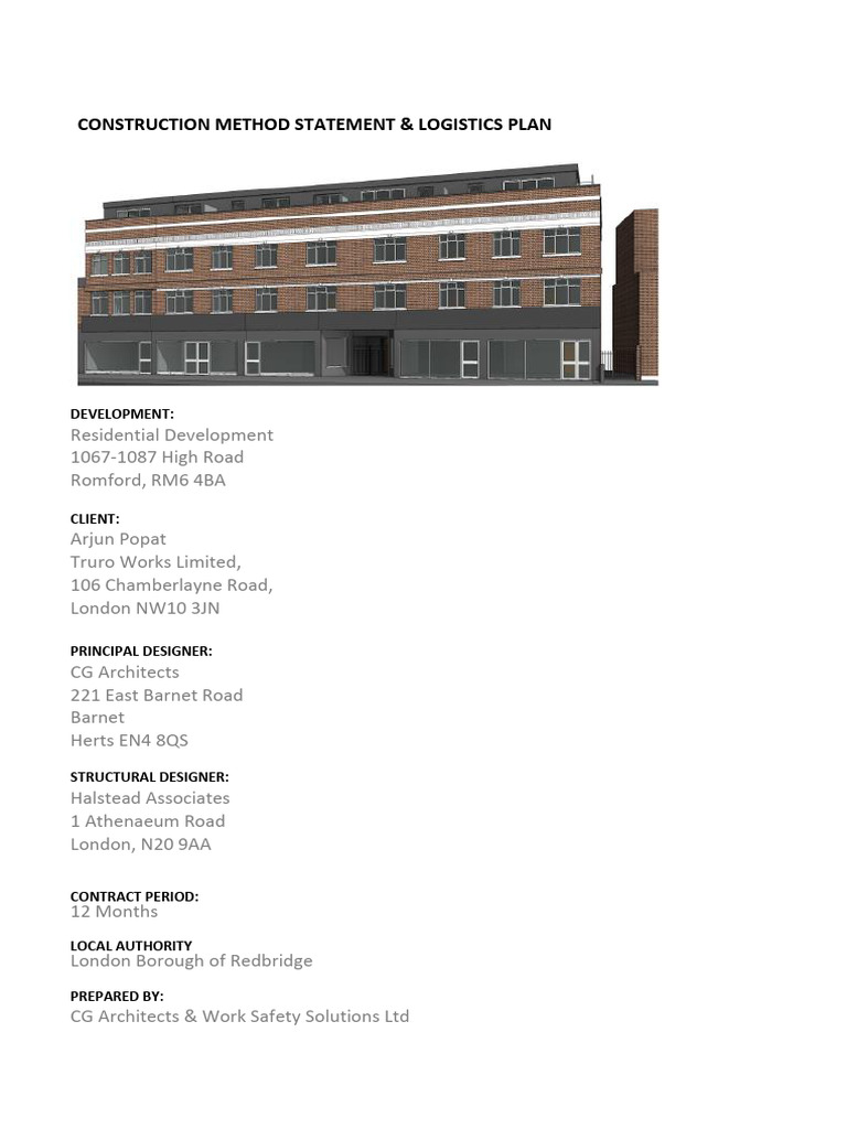 Construction Method Statement & Logistics Plan: Development | PDF