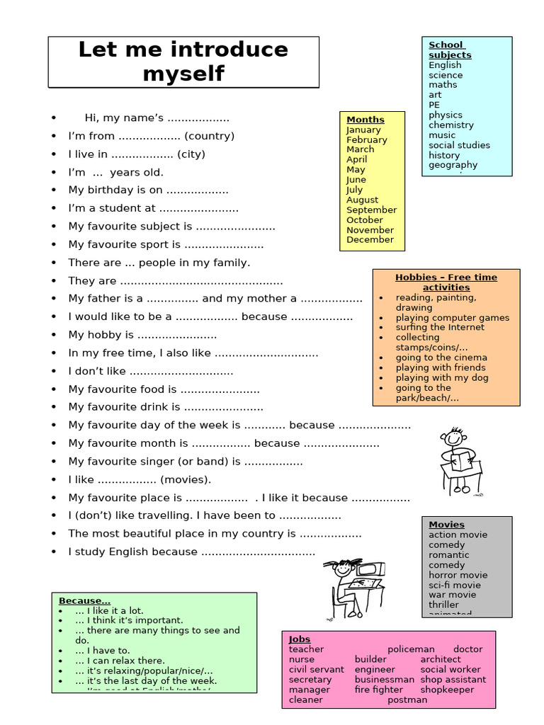 Let Me Introduce Myself Fun Activities Games - 673 | PDF