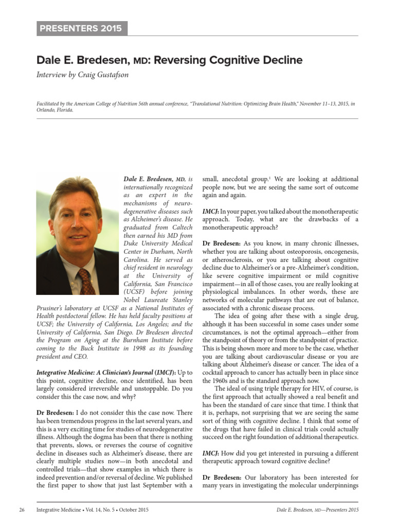 Artigo Sobre Alzheimer - Protocolo RECODE | PDF