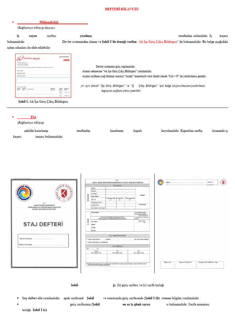 Staj Defteri̇ Kilavuzu | PDF