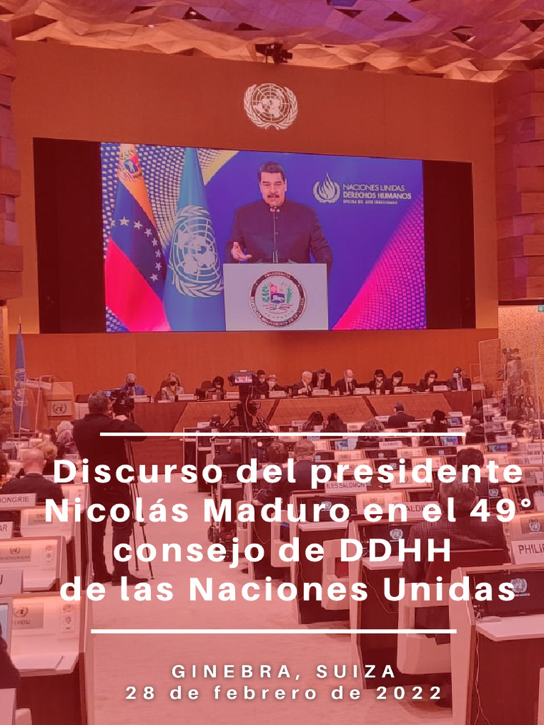 Discurso Del Presidente Nicolás Maduro en El 40 Consejo de DDHH de Las ...