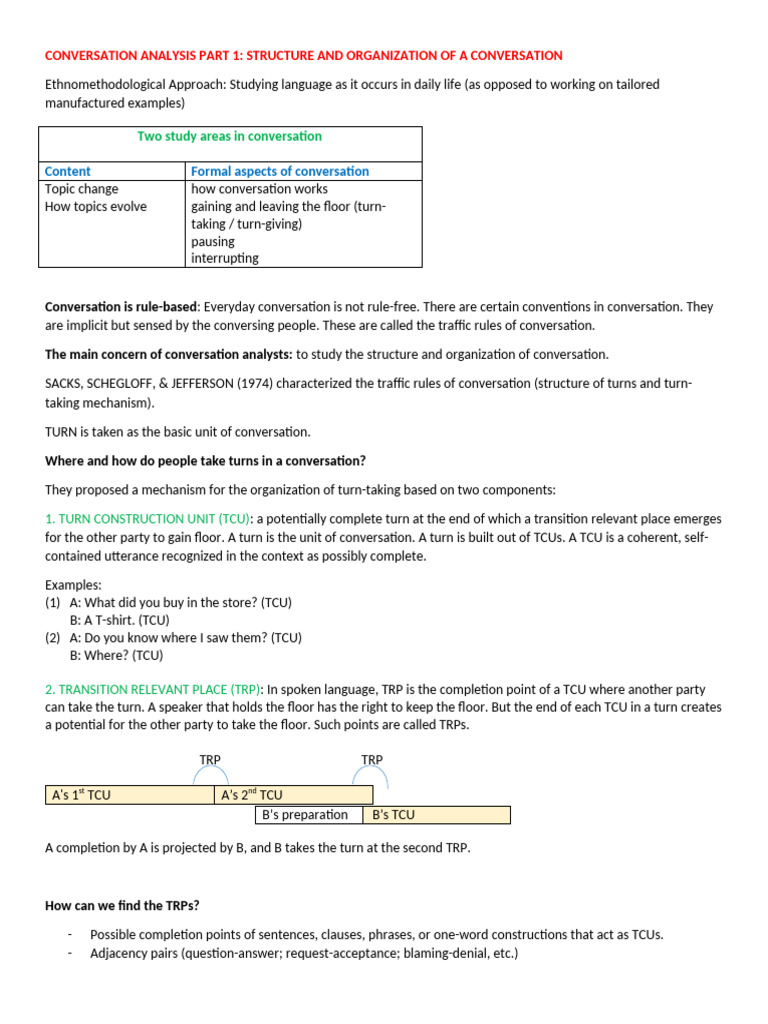 10 Conversation Analysis Part 1 | PDF | Sentence (Linguistics) | Clause