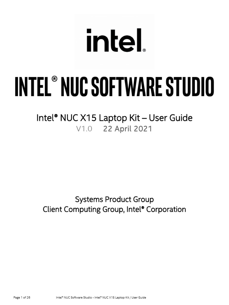 Manual-Intel_NUC_Software_Studio_User_Guide | PDF