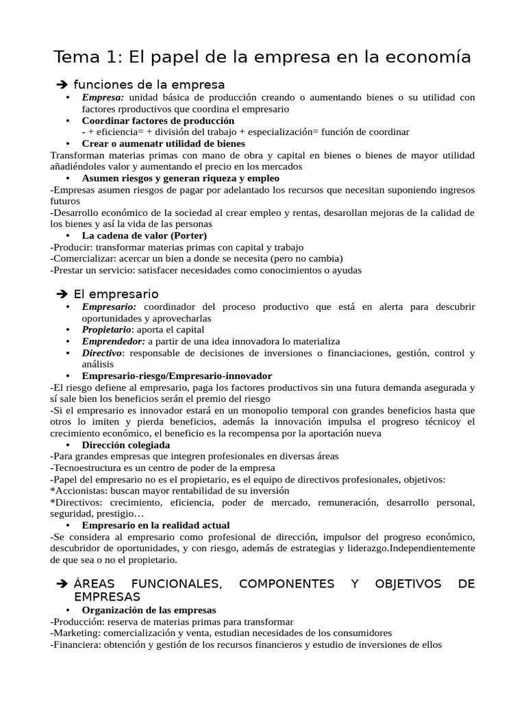 Economia 2 Bahc Tema 1 | PDF