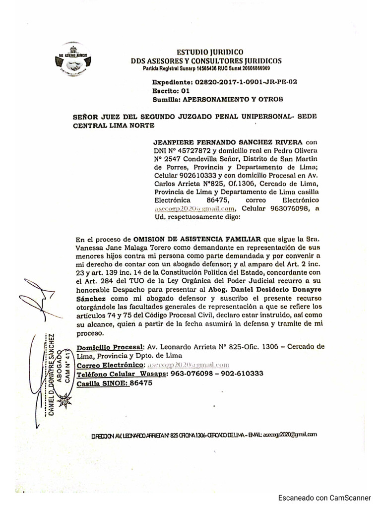 APERSONAMIENTO AL JUZGADO | PDF