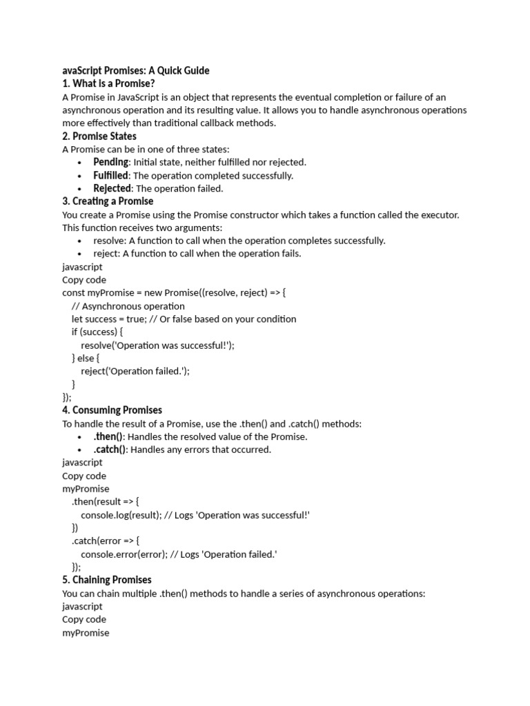 promises javascript | PDF promises javascript | PDF
