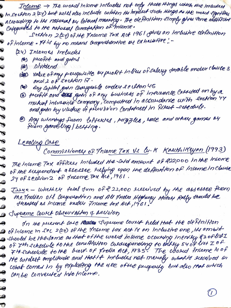 Income Tax Notes | PDF