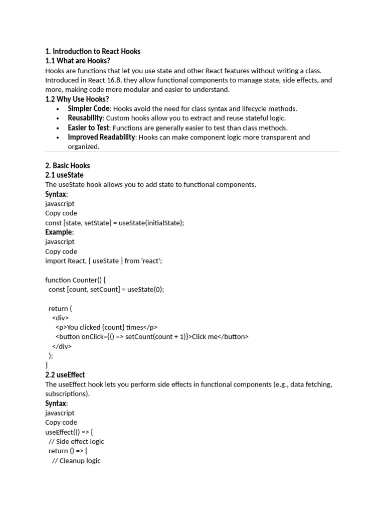 React Hooks | PDF