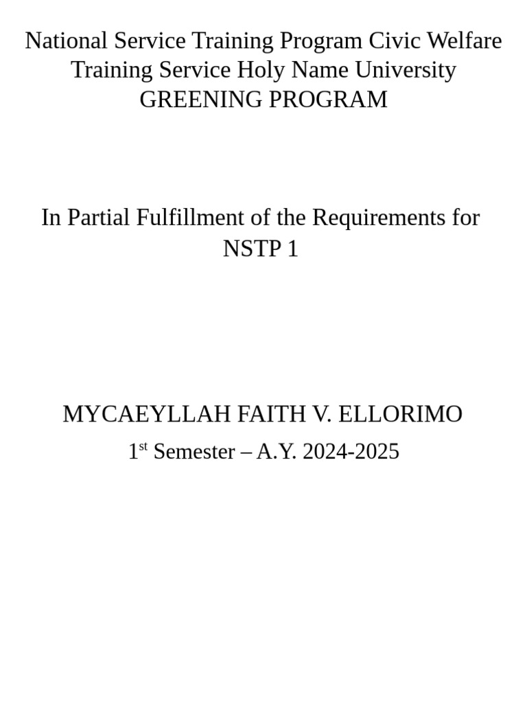 Greening Program Template | PDF