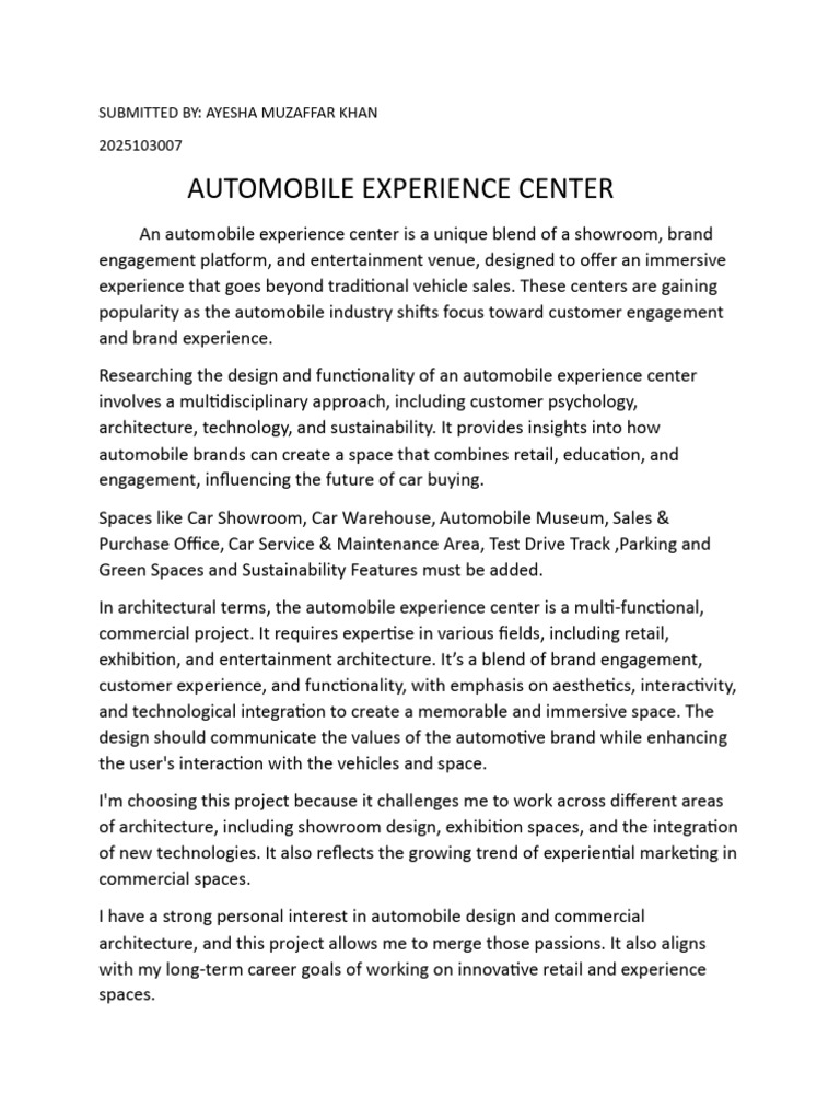 Automobile Experience Center | PDF