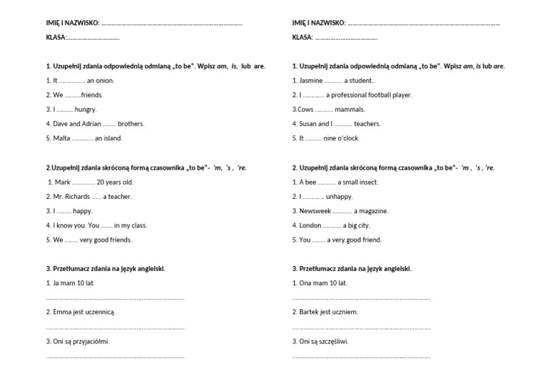 Odmiana To Be | PDF