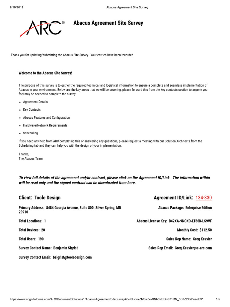 Abacus Site Survey | PDF
