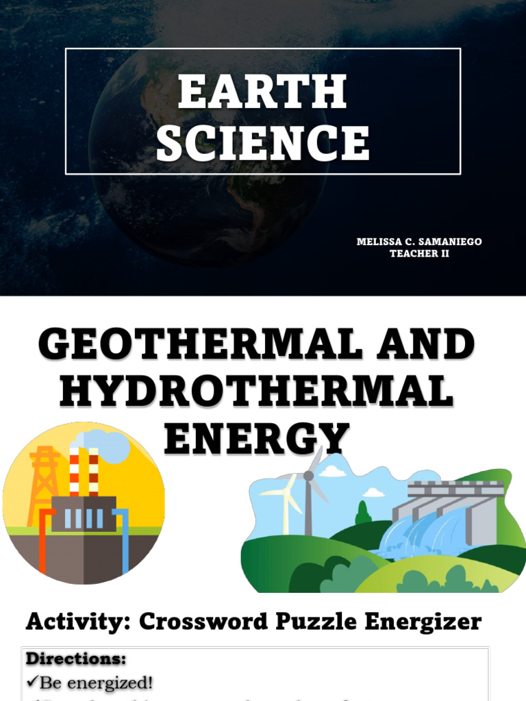 Geothermal and Hydrothermal Energy Week 5 Es | PDF
