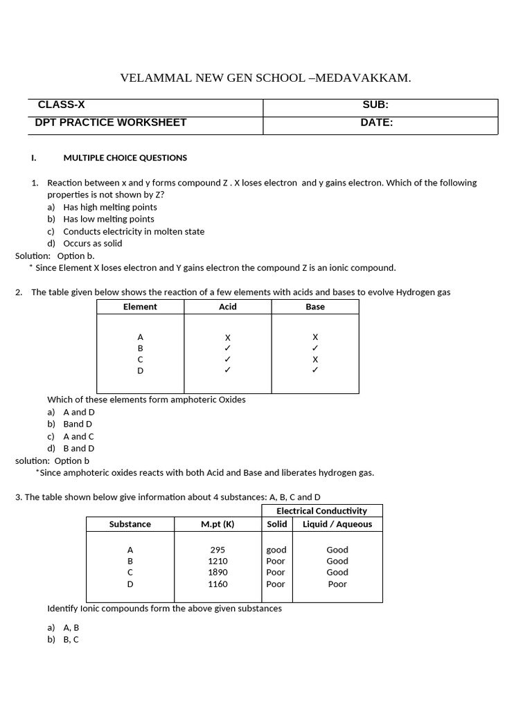 Chemistry Test | PDF | Chemical Compounds | Science & Mathematics