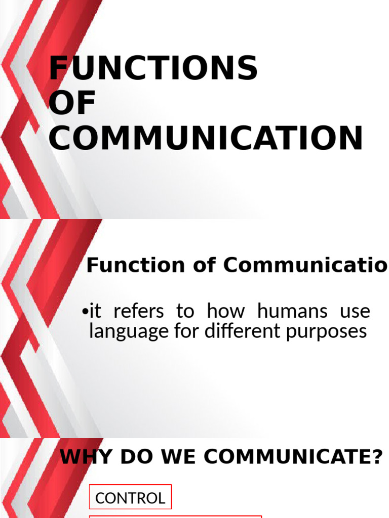 Function of Communication | PDF | Communication | Science & Mathematics