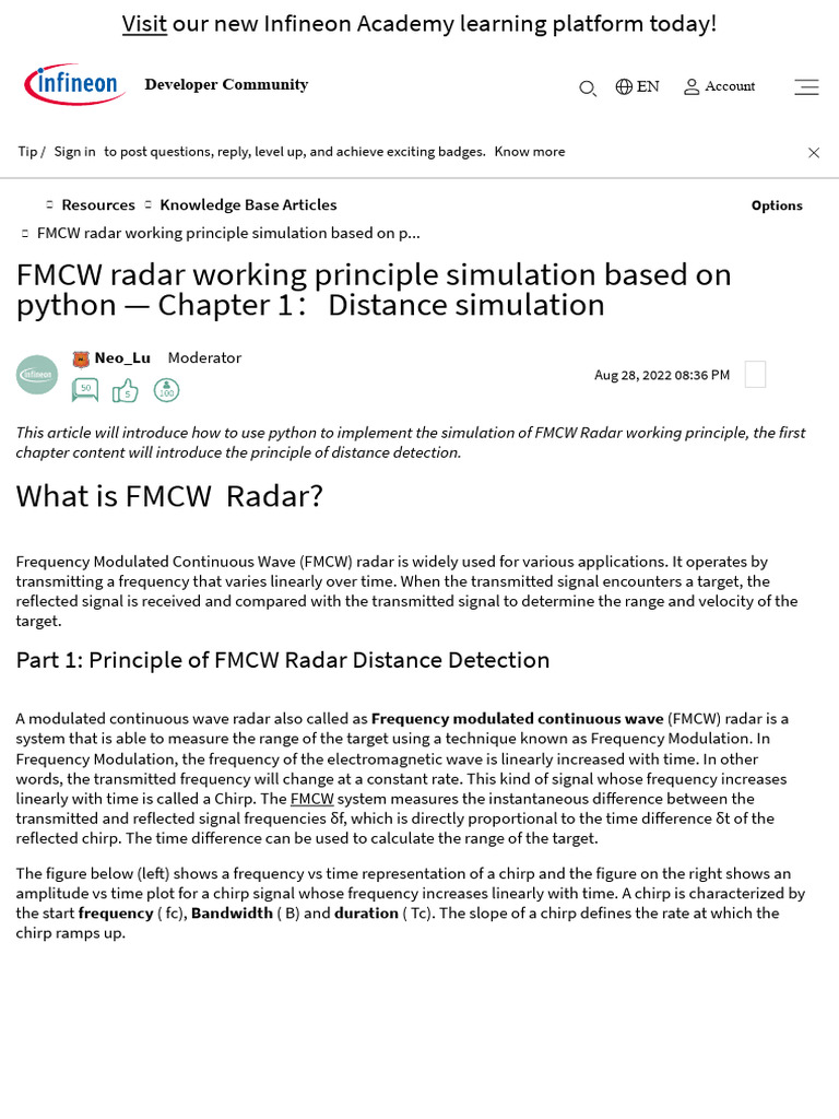 FMCW Radar Working Principle Simulation Based On Python | PDF
