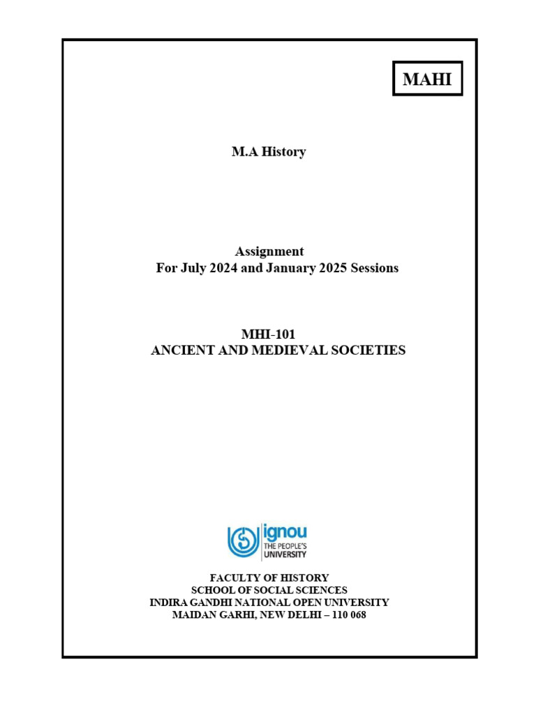 MHI - 101 Assignment English Jul 2024 - Jan 2025 | PDF