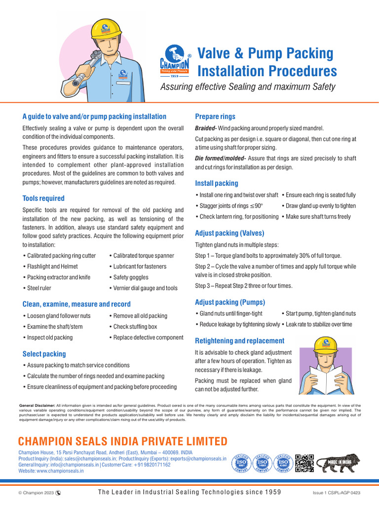 Valve and Pump Packing Installation | PDF