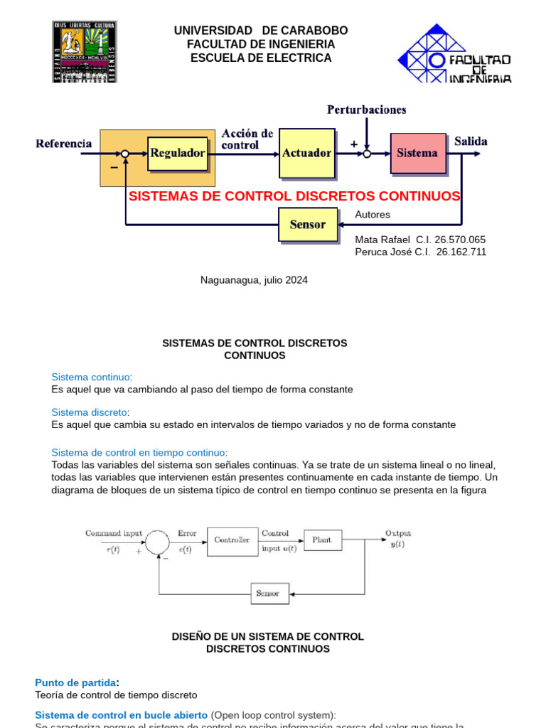 SISTEMAS DE CONTROL DISCRETOS | PDF