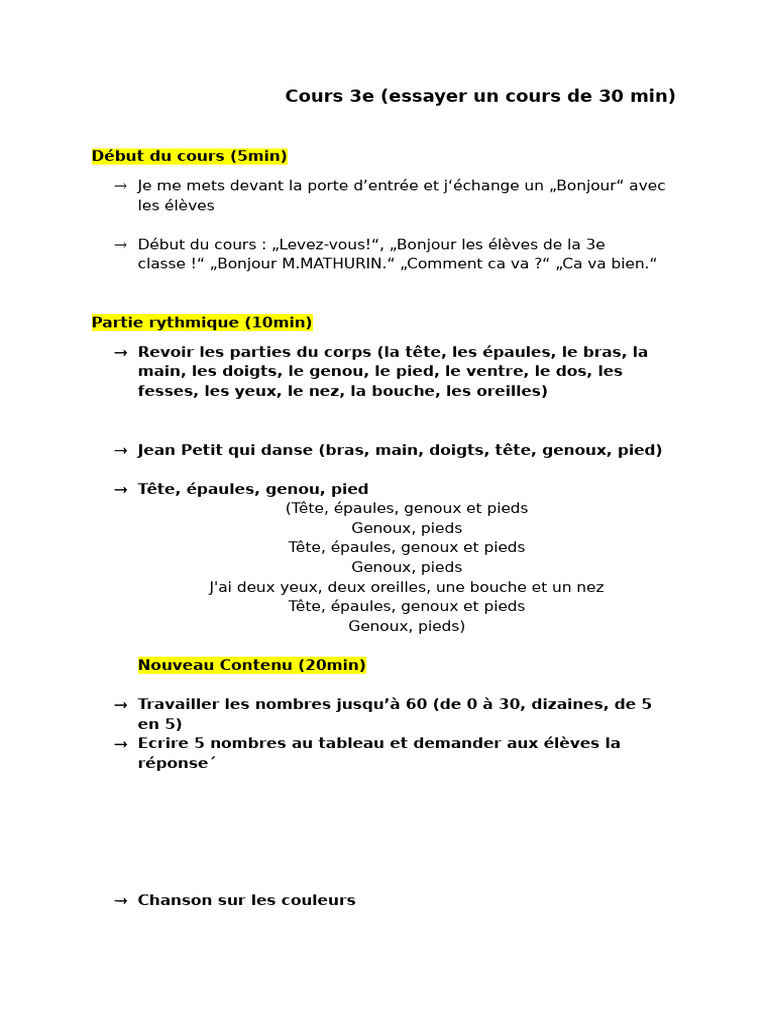 Cours 3e (Lundi 9 Sept) | PDF