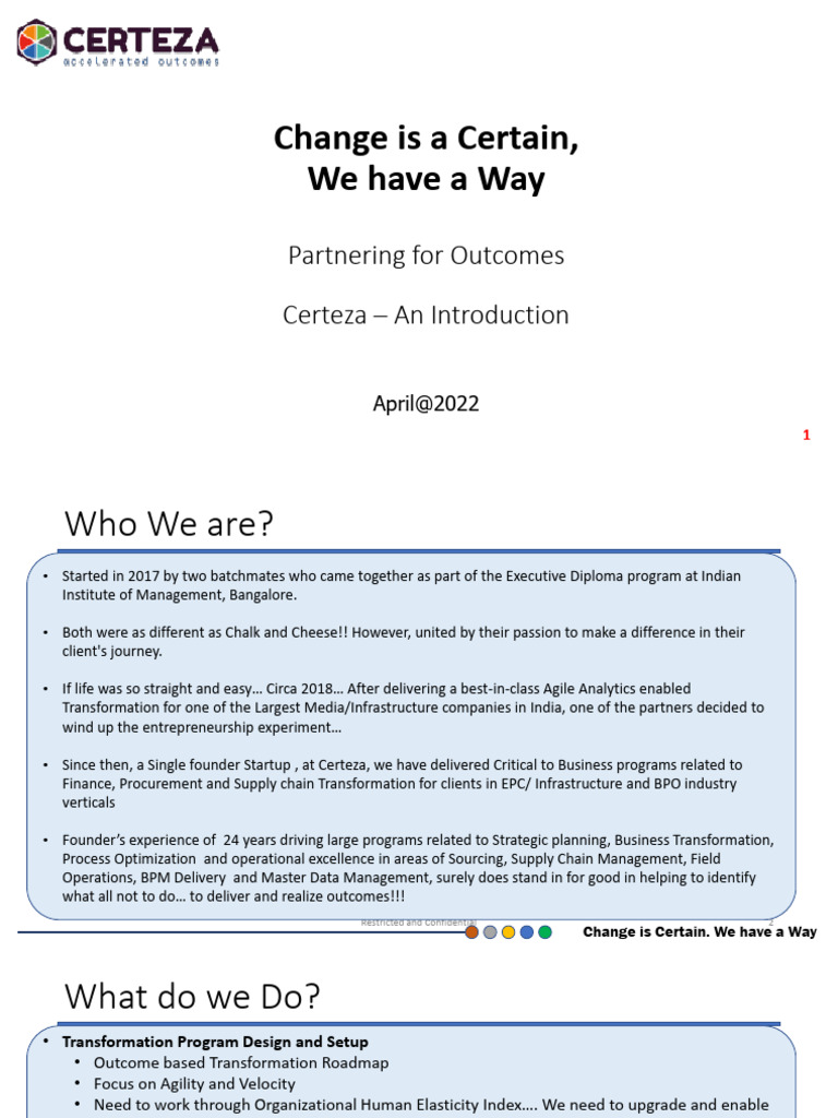 Certeza Your Partner Outcomes Delivered | PDF
