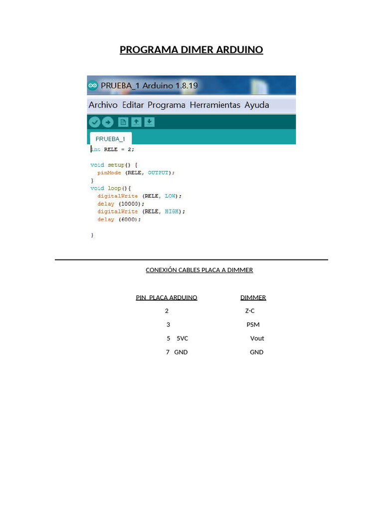 Programa Dimer Arduino | PDF | Teaching Methods & Materials
